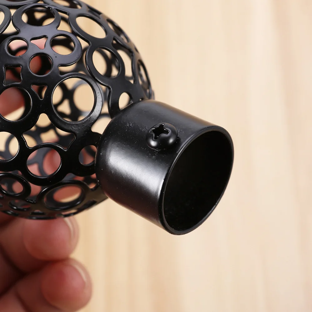 TRINGLE - EMBOUT TRINGLE,Black--Embouts de tringle à rideau ajouré ...