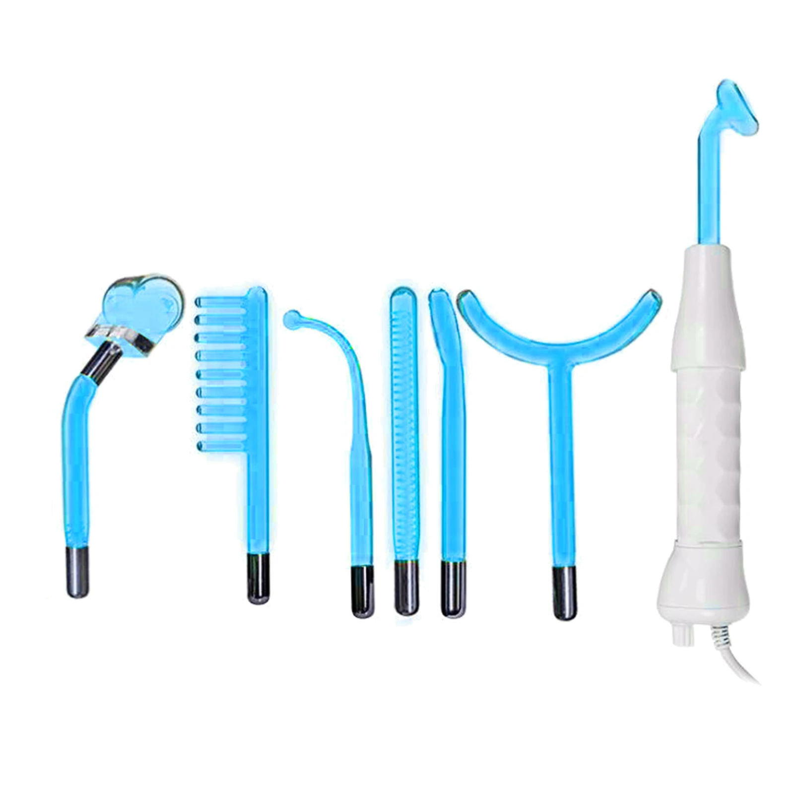 7 in 1 Hand held High Frequency Facial Machine Facial Wand with 7pcs ...