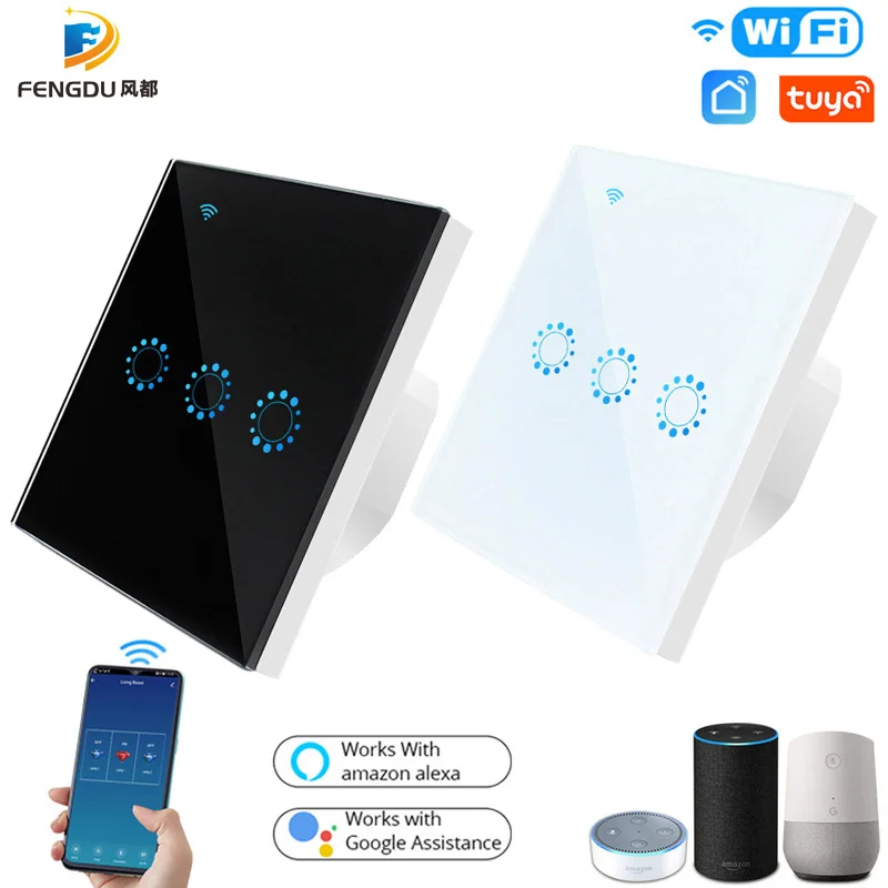 Tuya Wifi Switch Smart Timer Switch 1 2 3 Gang Eu86 2200w Touch Light ...