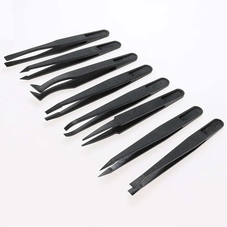 Anti static Carbon fiber Electronic Tweezers Kit ESD Plastic Forceps ...