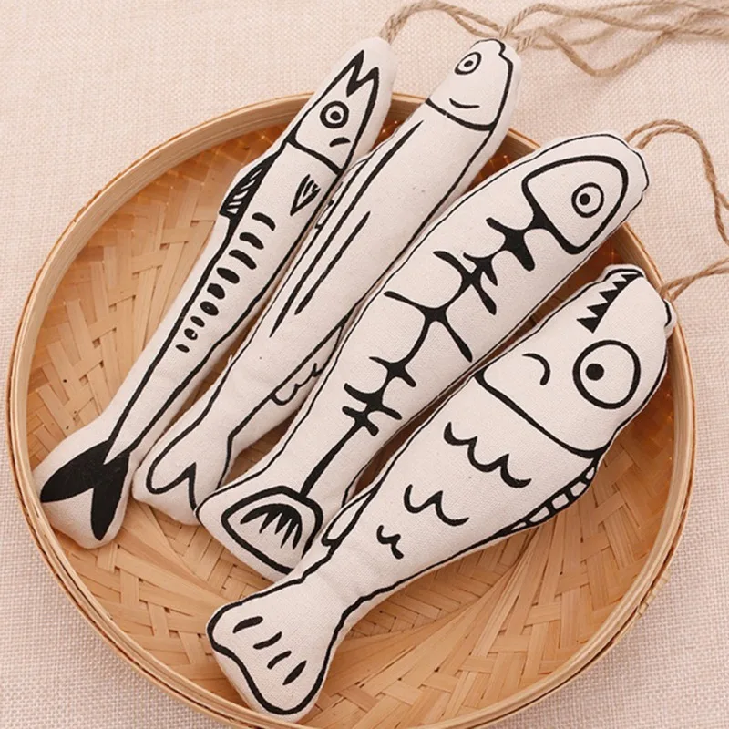 Cat Toy Mini Claws Thumb Fish Cat Grinding Catnip Toy Interactive Plush ...