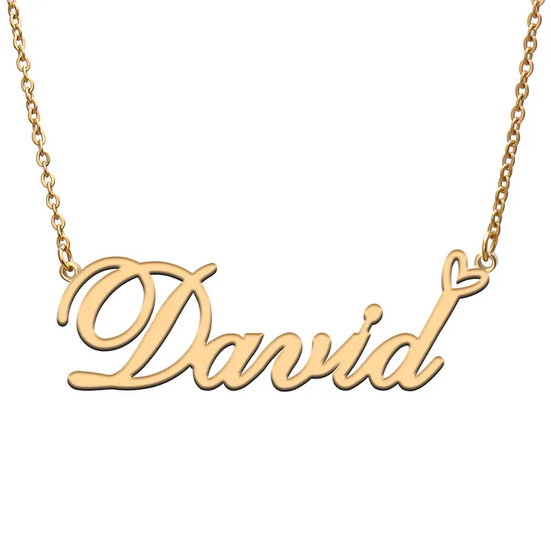 David-Name-Necklace-for-Women-Stainless-Steel-Gold-Silver-Nameplate ...