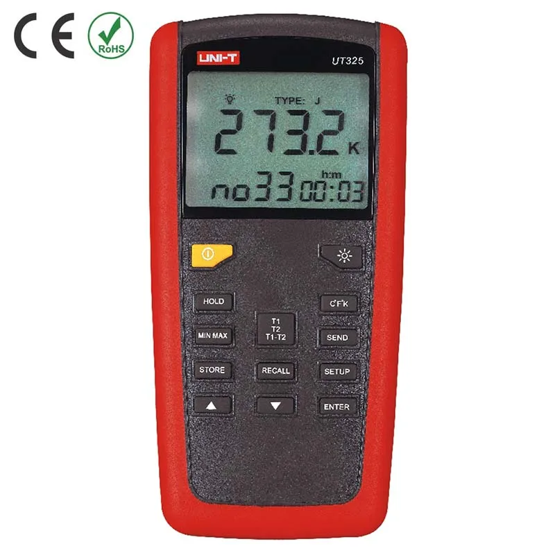 UNI T UT325 UT 325 Digital Thermometer Temperature Meter Tester T1 T2 ...