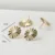 10pcs Stainless Steel Geometric Round Earring Stud Golden Flowers ...