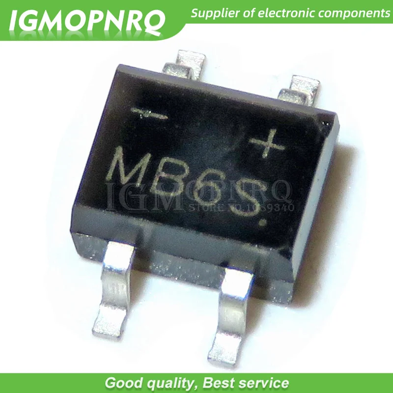 100pcs MB6S SOP 4 0.5A 600V 단상 다이오드 정류기 브리지, 신개념|bridge diode rectifier ...