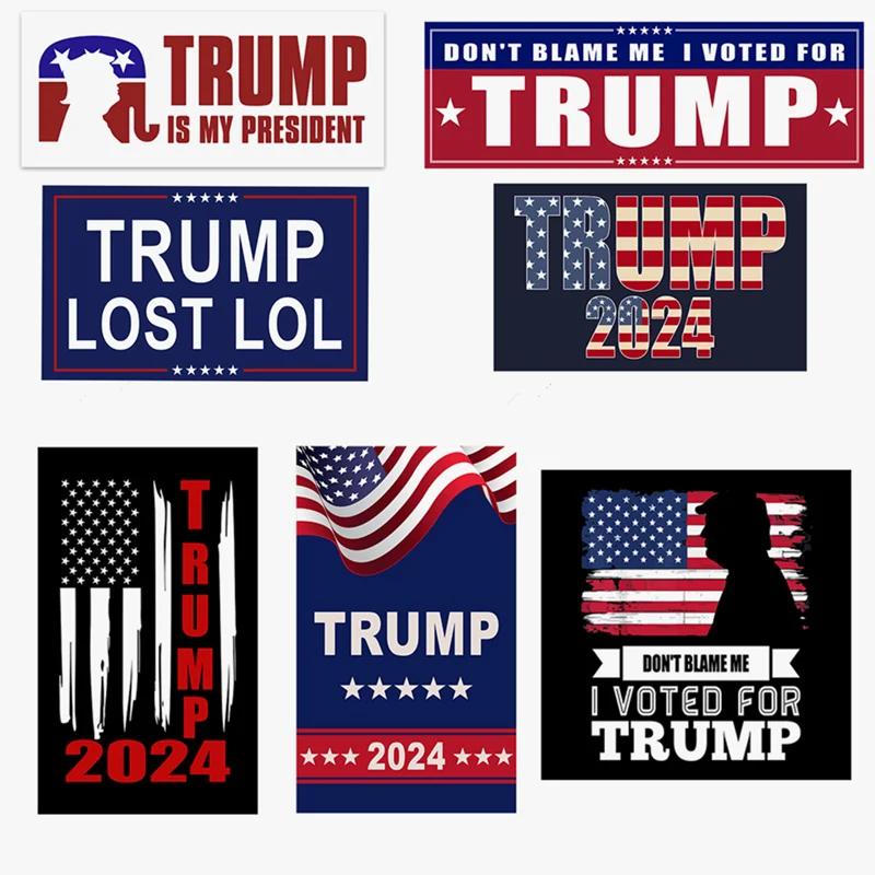 Trump 2024 American Flag Sticker Advertisements Collectibles Art ...