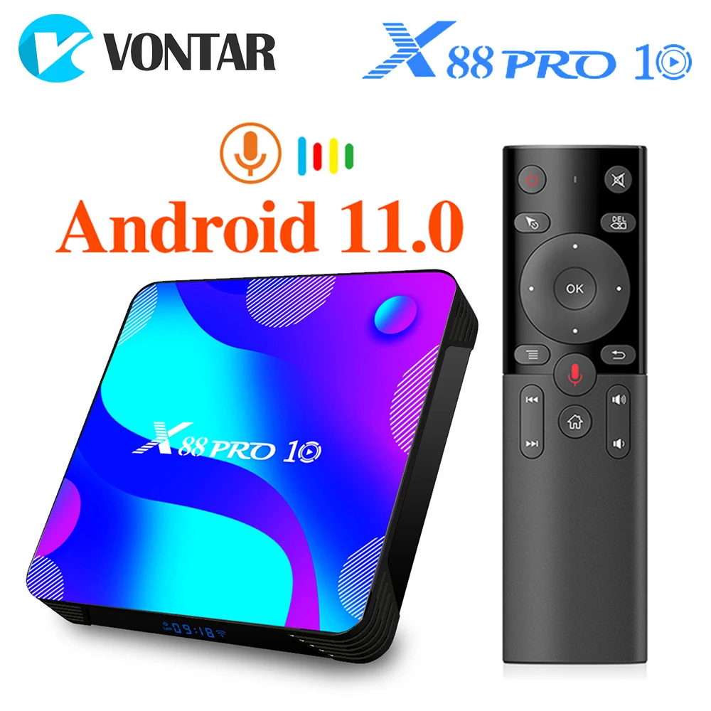VONTAR X88 Pro 10 Android 11 Smart TV Box 4GB RAM 64GB RK3318 Android ...