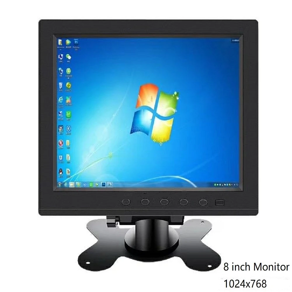 Desktop 4:3 Aspect 8 Inch LCD Monitor 1024x768 HD Display for Camera ...