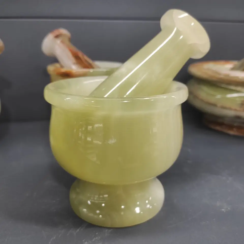 1pcs Natural Afghan jade garlic mortar natural stone mineral crystal ...