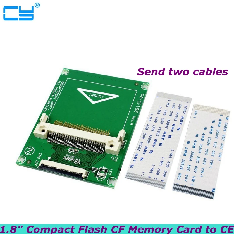 Tarjeta de memoria CF Compact Flash de 1,8 "a CE para Toshiba Ipod ZIF SSD HDD adaptador con 2 ...
