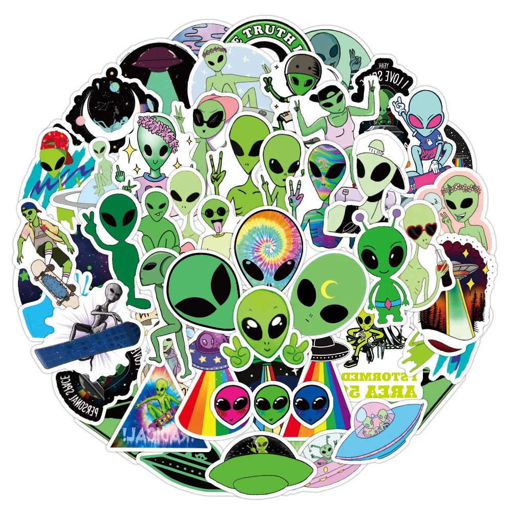 Ufo Sticker Alien Stickers | Waterproof Stickers Ufo | Ufo Suitcase ...