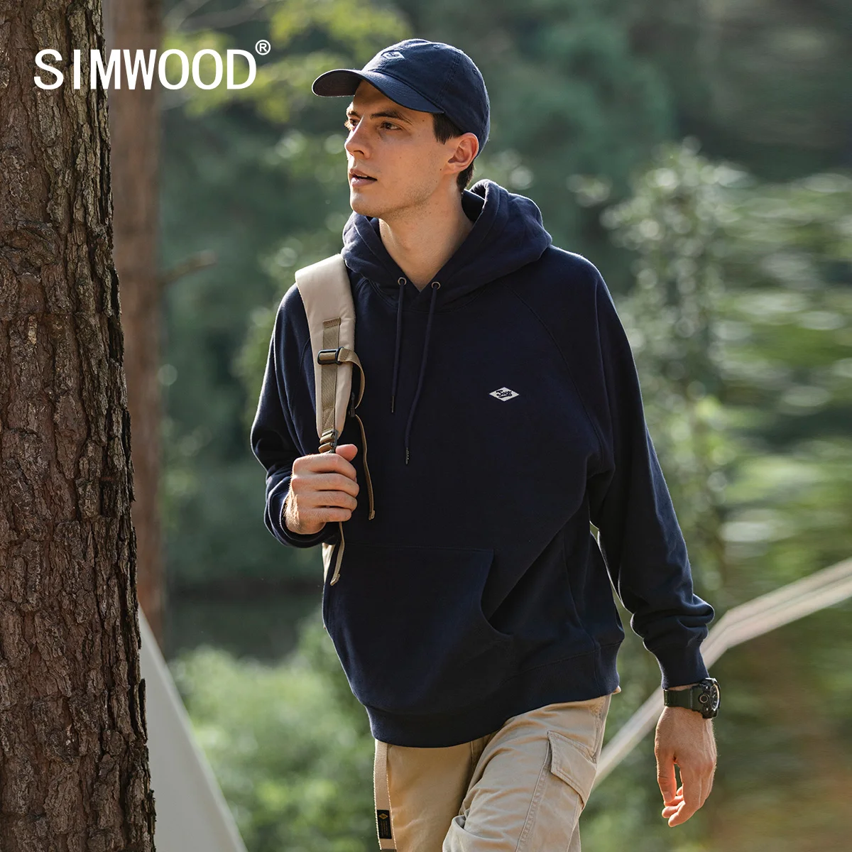 SIMWOOD 2023 Autumn Winter New Warm Fleece Hoodies Men Logo Embroidery ...