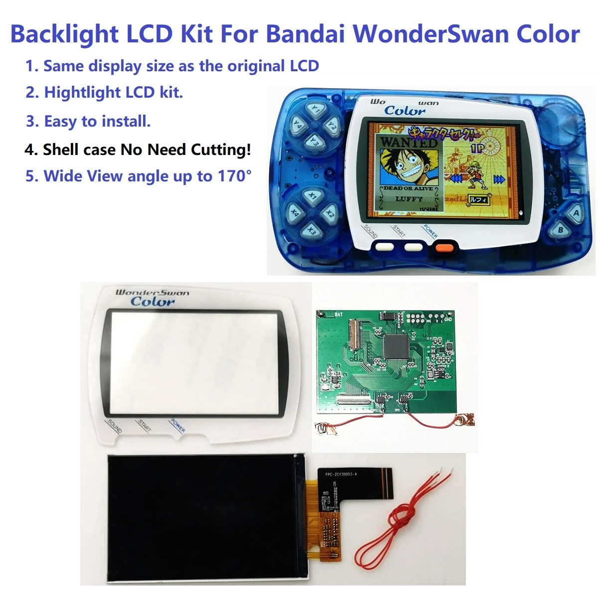 Wsc Hightlight Ips Lcd Screen Kit Backlight Brightness For Bandai ...