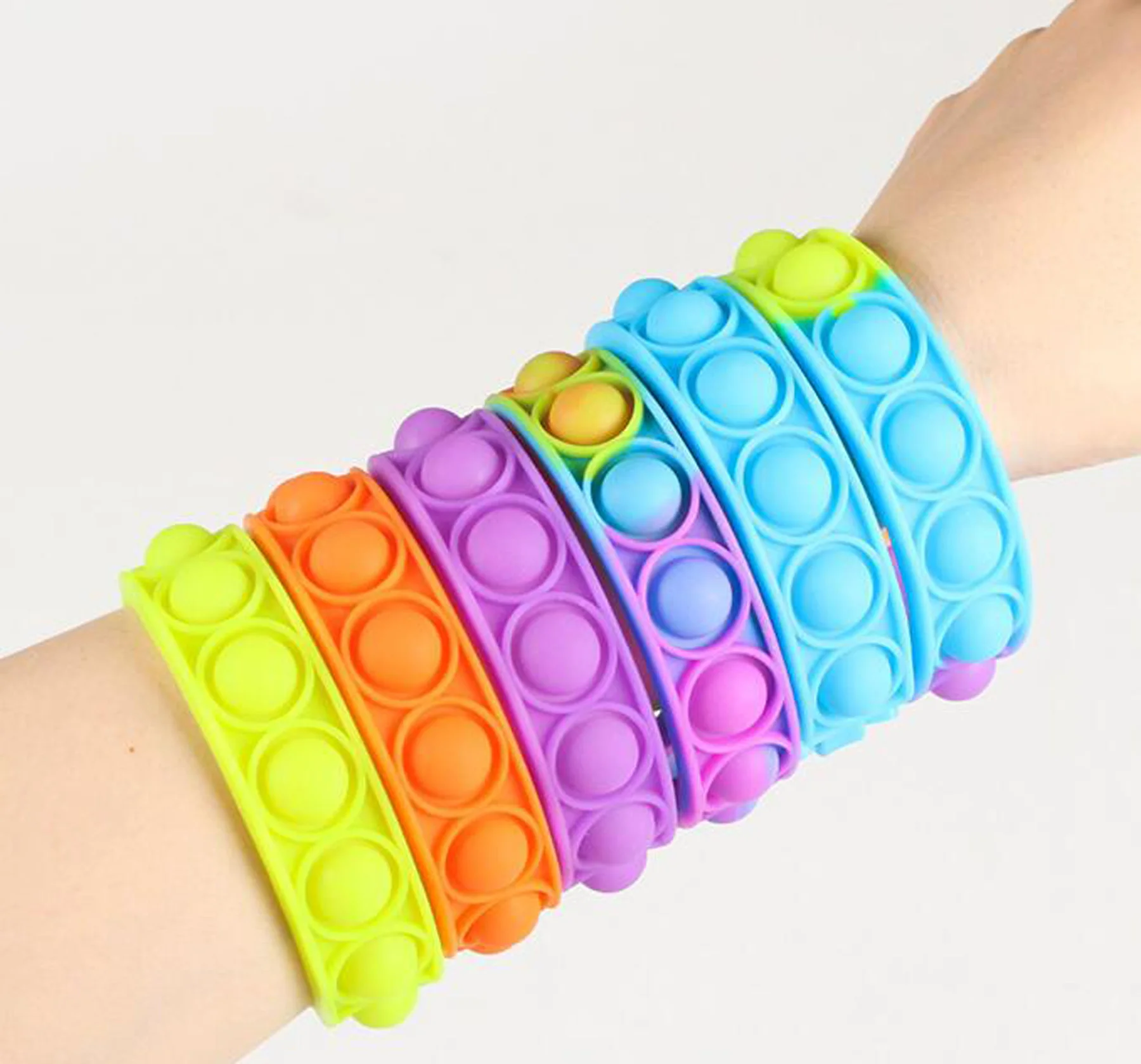 Kids-adult-Fidget-push-pop-Bubble-popite-sensory-Toy-Squeeze-Bracelet ...
