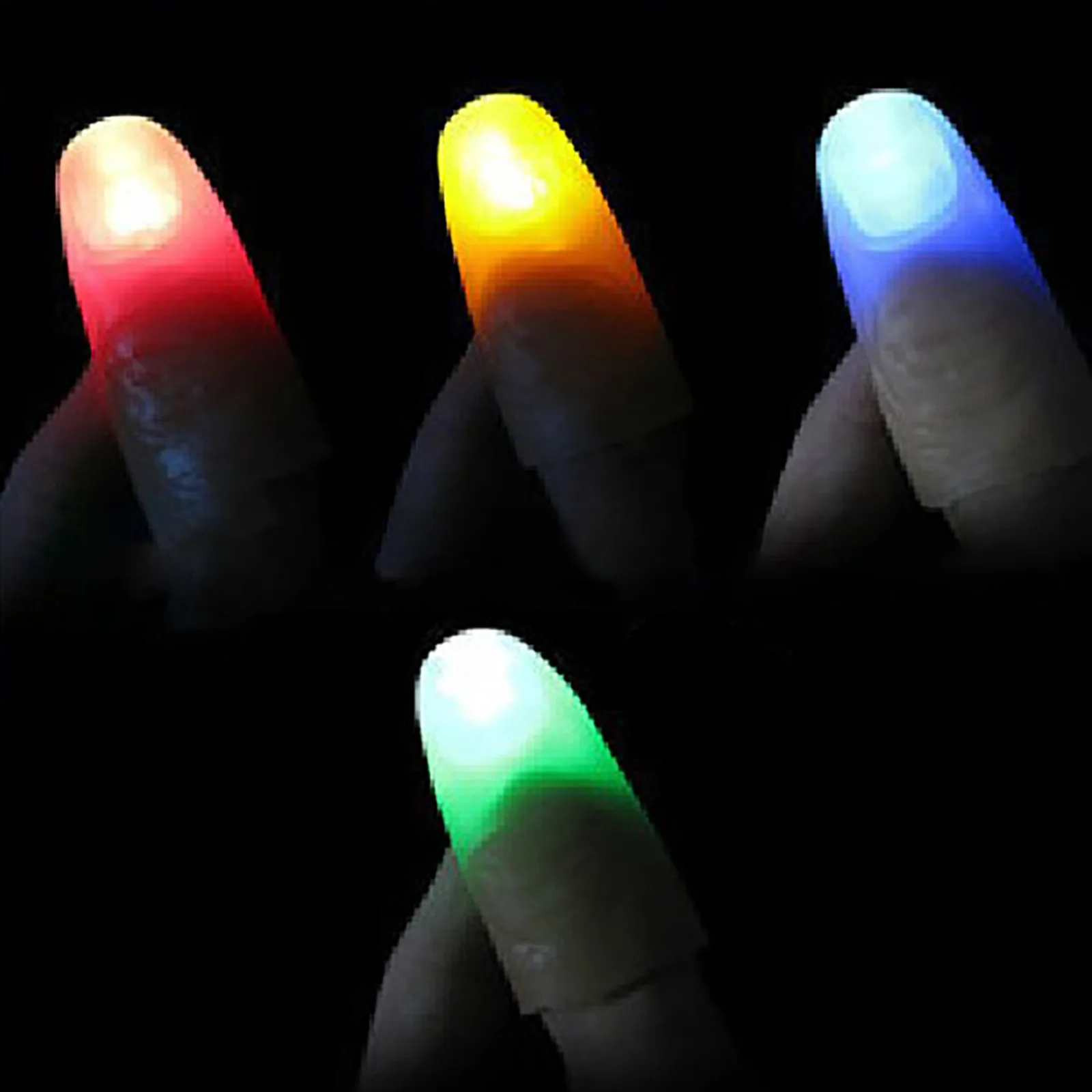 2 Pc Led Finger Light Rings Glow Magic Finger Flashing Close Up Finger ...