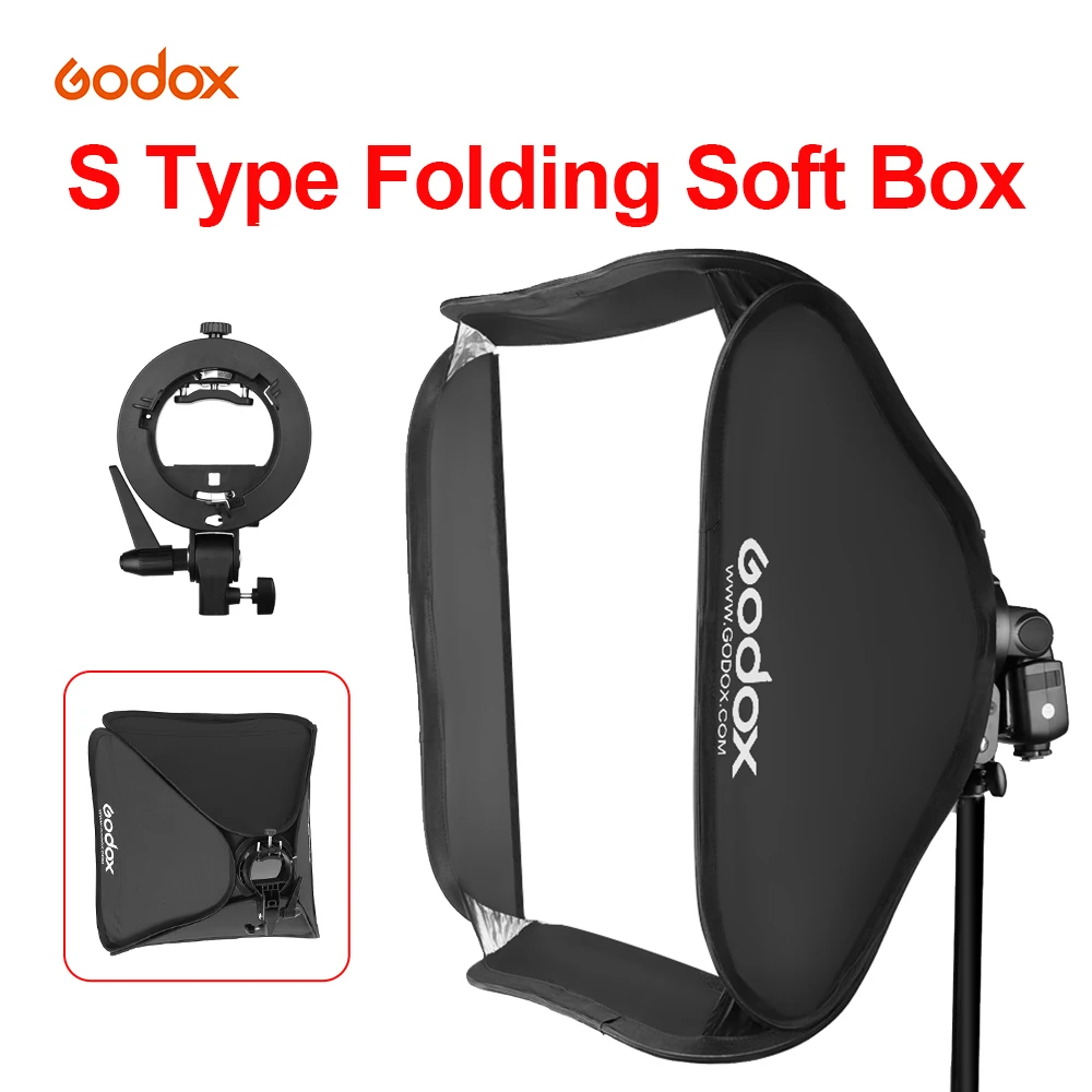 Godox dobrável softbox kit com s tipo suporte estável bowens flash ...