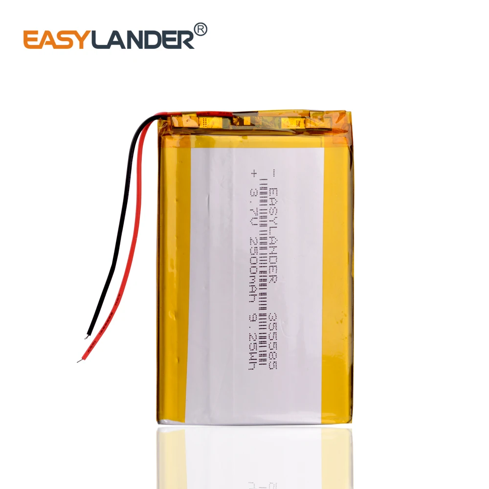 355585 3.7v 2500mah Polymer Li-ion Rechargeable Battery For Phone E ...