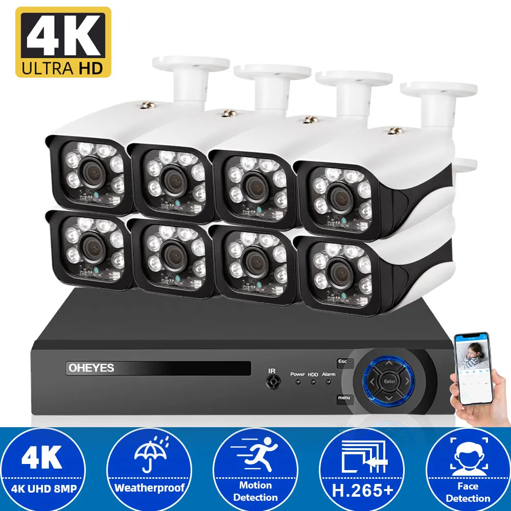 XMEYE-CCTV-Camera-Security-System-Kit-4K-8CH-AHD-DVR-Set-ao-ar-livre ...