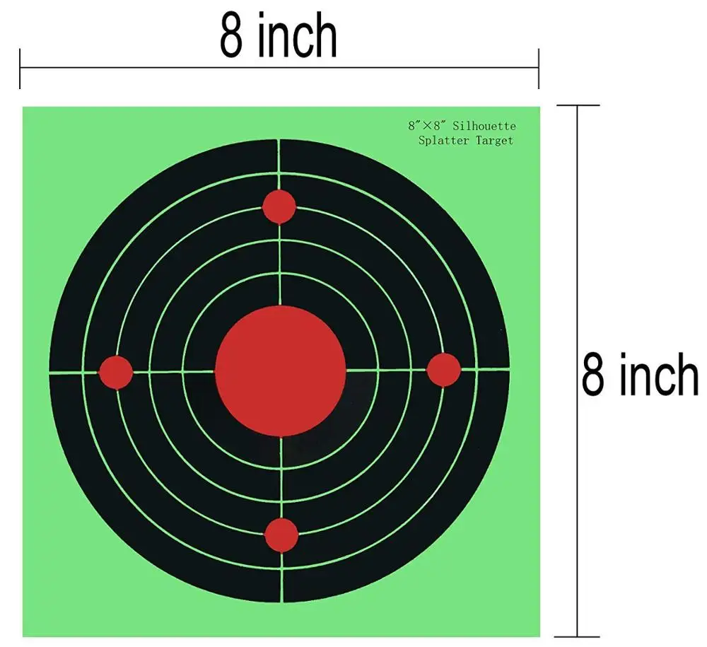 Splatter Targets - 8" Shooting Targets Paper Card - Bullseye Reactive ...