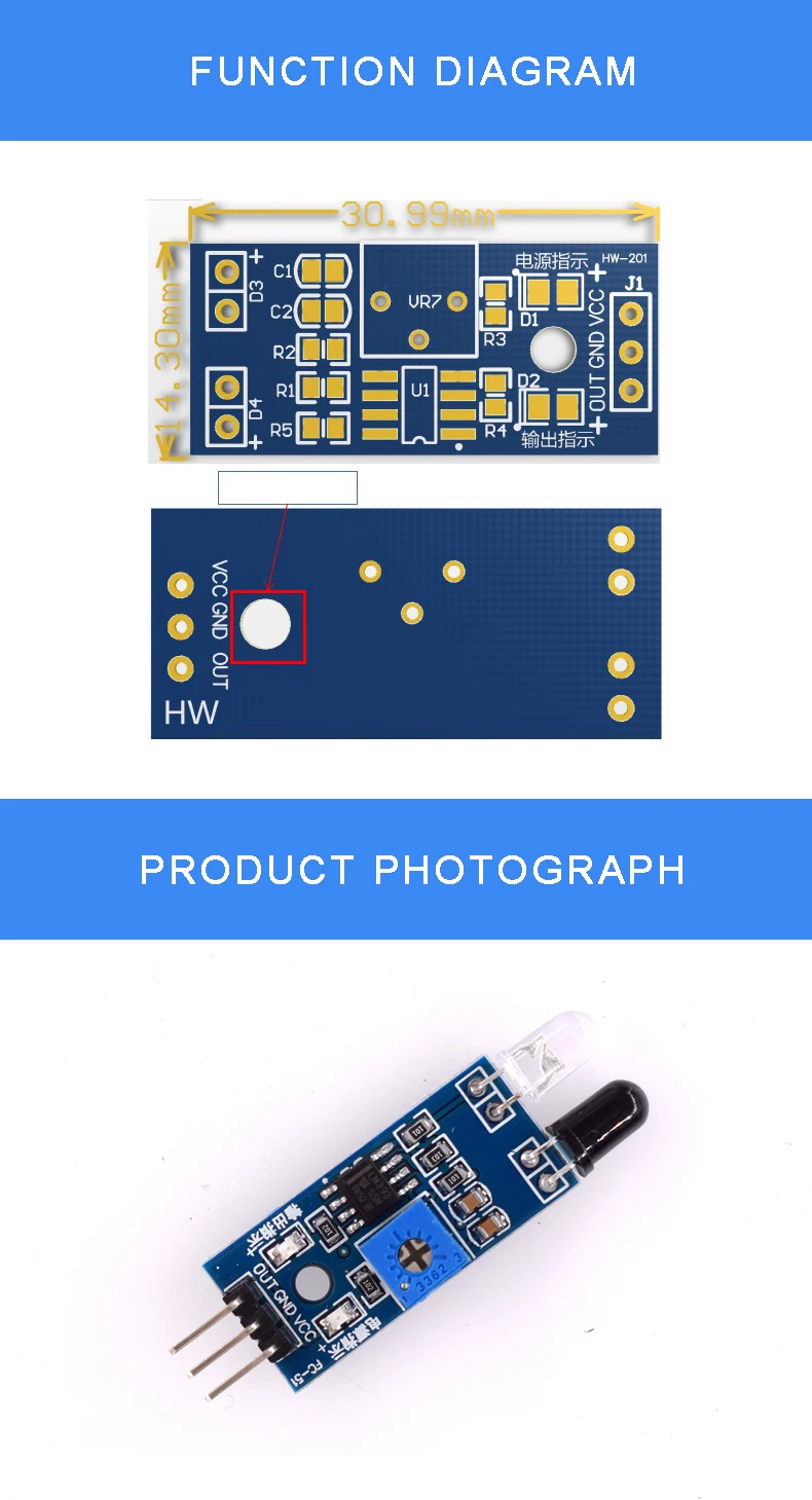 Infrared Obstacle Detection Sensor 5-Pack IR Infrared Obstacle ...