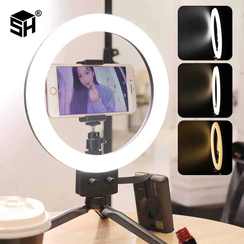 9-Inch-LED-Ring-Light-Selfie-Ring-Lamp-Photographic-Lighting-With ...