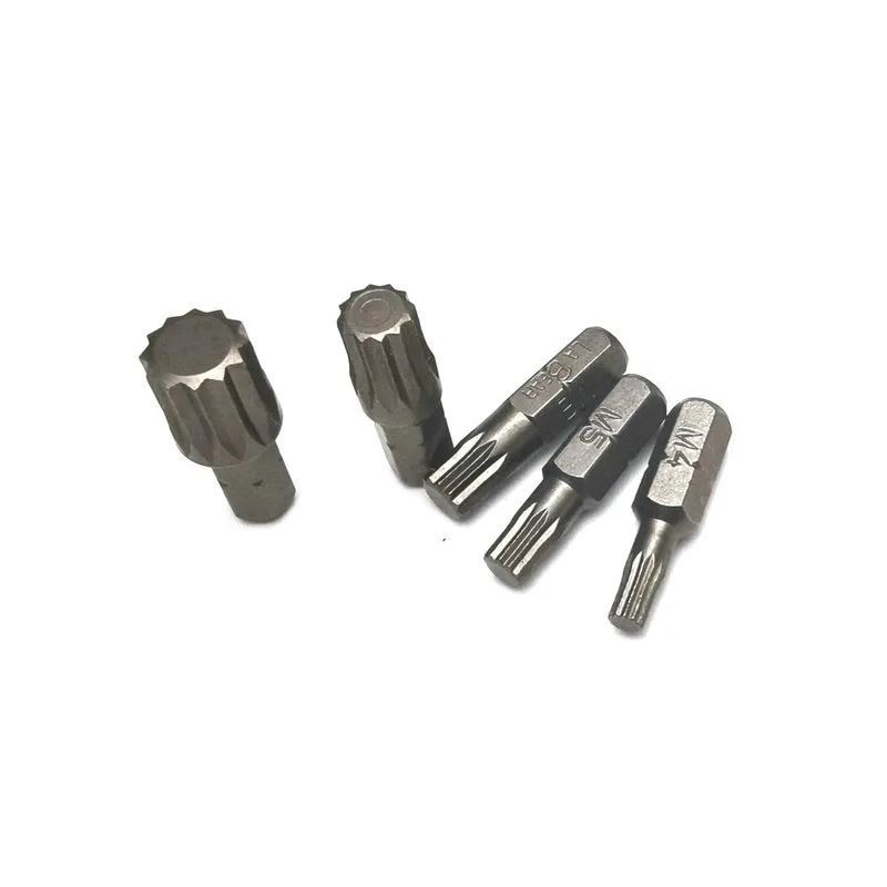 5pcs/lot 25mm Length Torx Screwdriver Bit 12 Point Spline 1/4' Hex ...