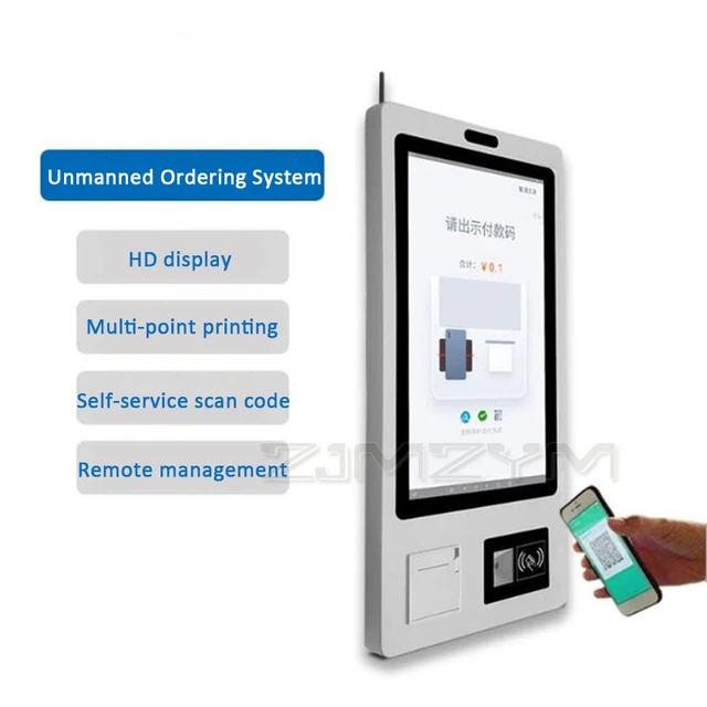 Restaurant Canteen Self Service Food Ordering Touch Terminal Kiosk ...