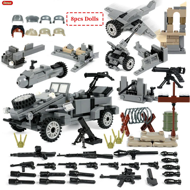 Oenux WW2 Mini German Army Soldiers Figures Military Small Building ...