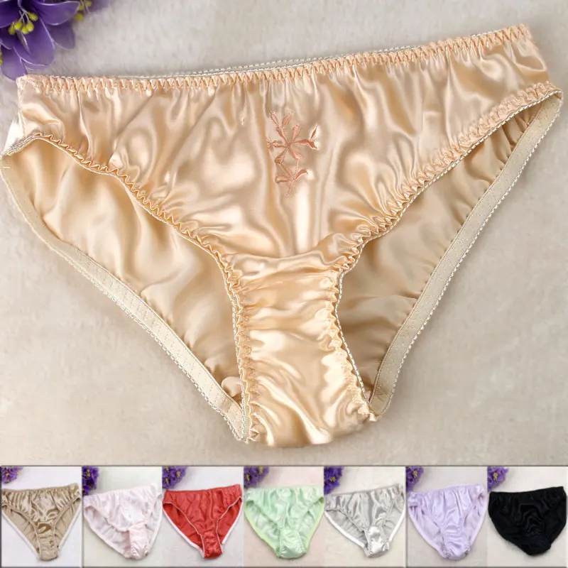 4-PACK-100-Pure-Silk-Women-s-Panties-Brief-Underwear-Lingerie-Plus-Size ...