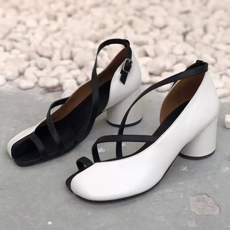 New Split Toe Sandals Women High Heels Round Heel Shoes Women Fashion ...