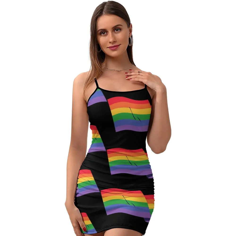 LGBT Pride Rainbow Bodycon Spaghetti Strap Dress - Queerks™