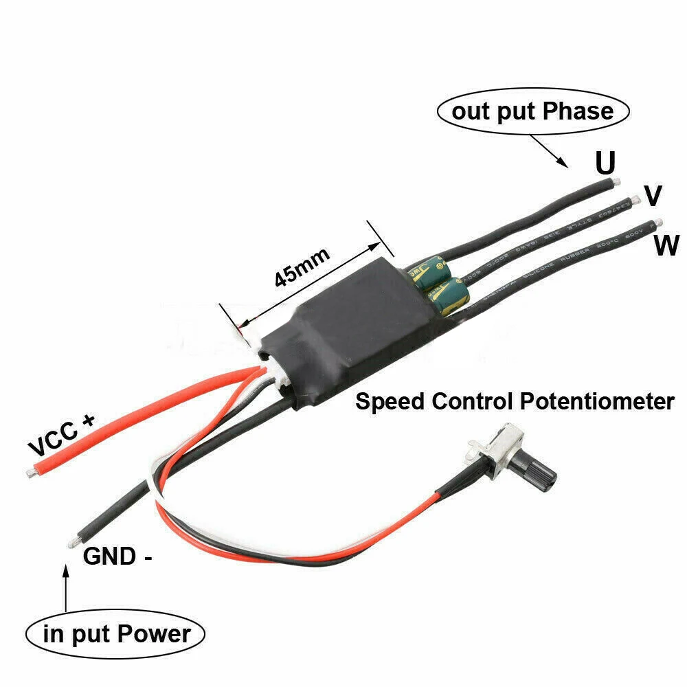 3-phase-Motor-Speed-Controller-DC-7-24V-Brushless-Hallless-ESC-w ...