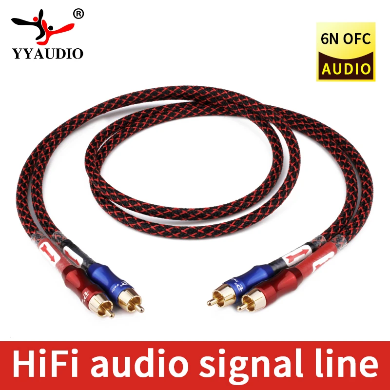 YYAUDIO HIFI Stereo Pair RCA Cable High performance Premium Hi Fi Audio ...