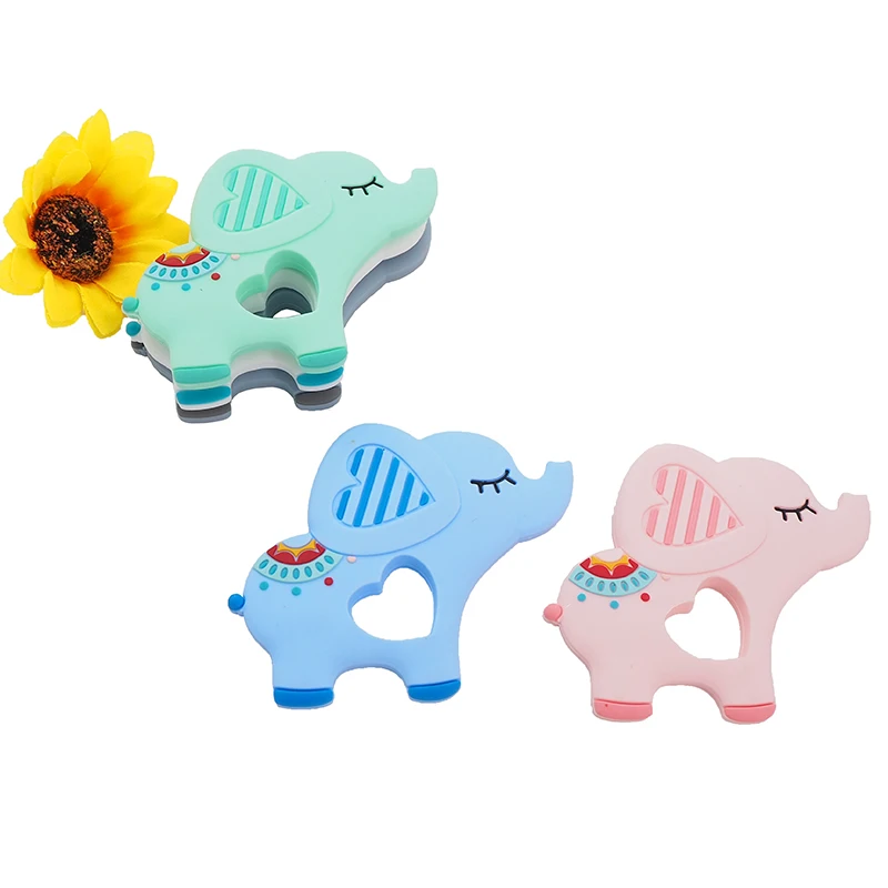 Chenkai-10PCS-Silicone-Elephant-Teether-Baby-Cartoon-Teether-Cute ...