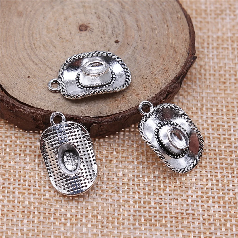 WYSIWYG 10pcs 23x13mm Cowboy Hat Charm Pendants For Jewelry Making|hat ...