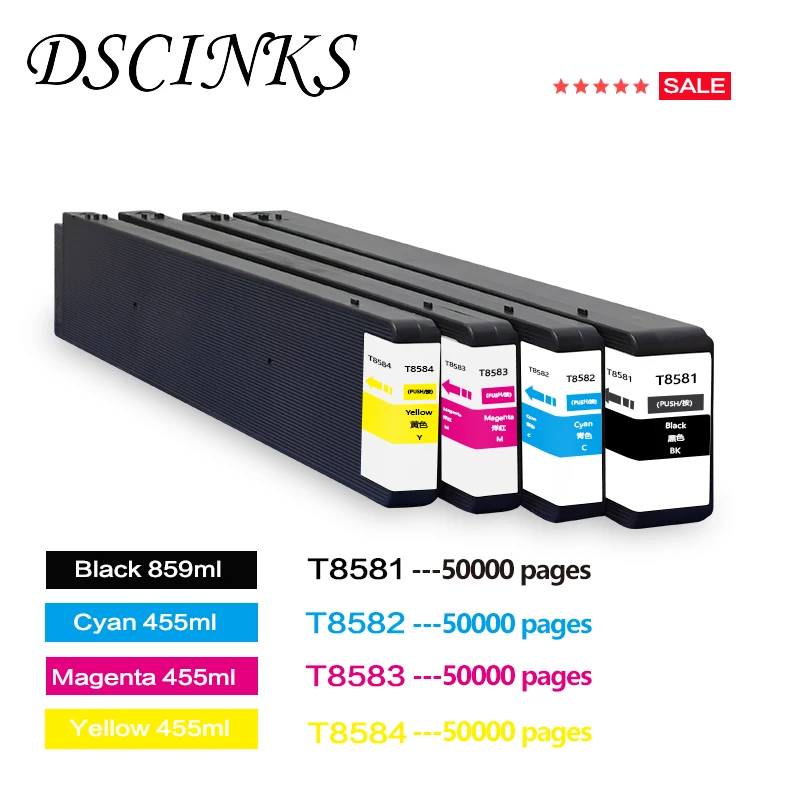 T8581 T8582 T8583 T8584 Ink Cartridge With Pigment Ink For Epson ...