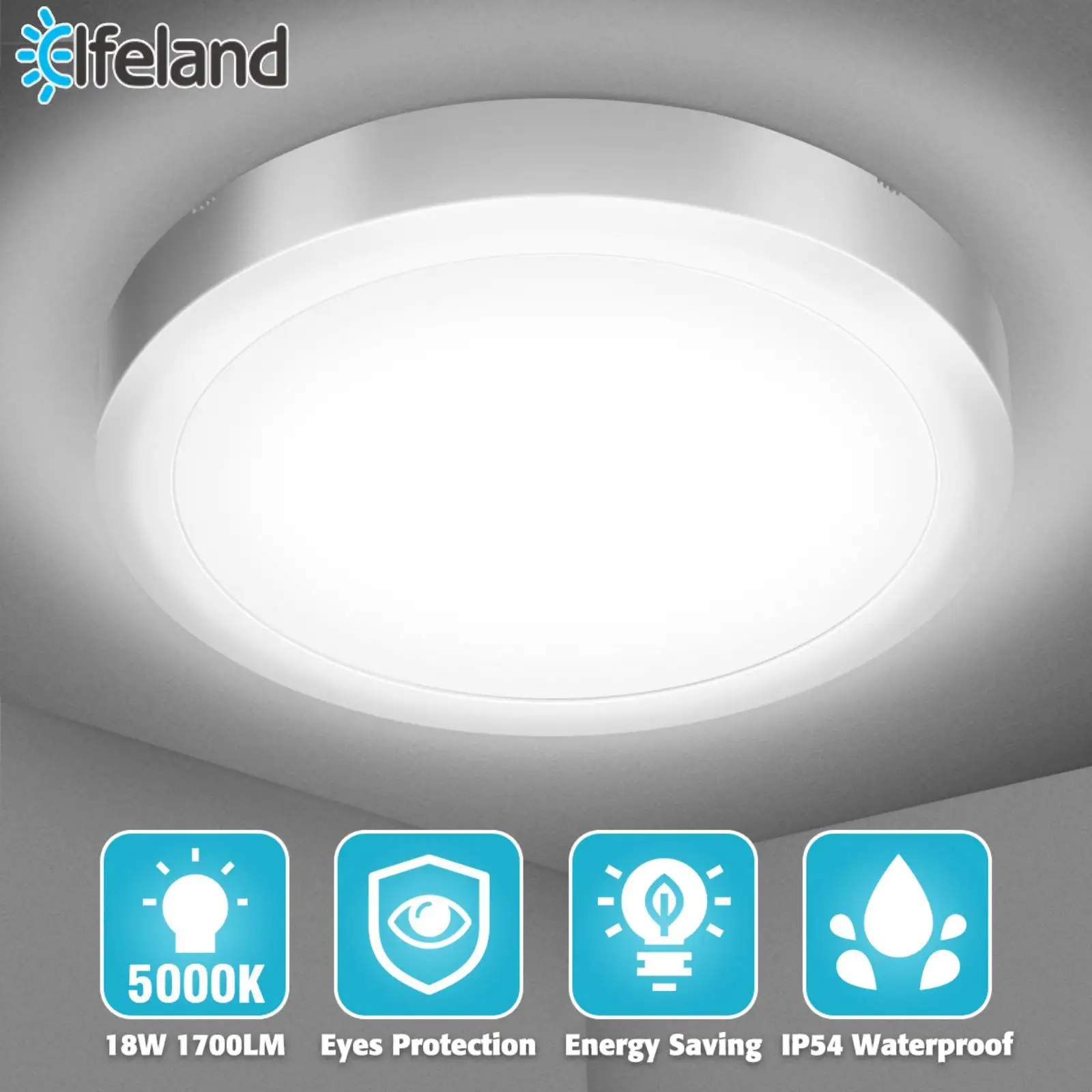 Elfeland-LED-Ceiling-Light-18W-23CM-2835-SMD-Modern-Plating-Round-AC85 ...