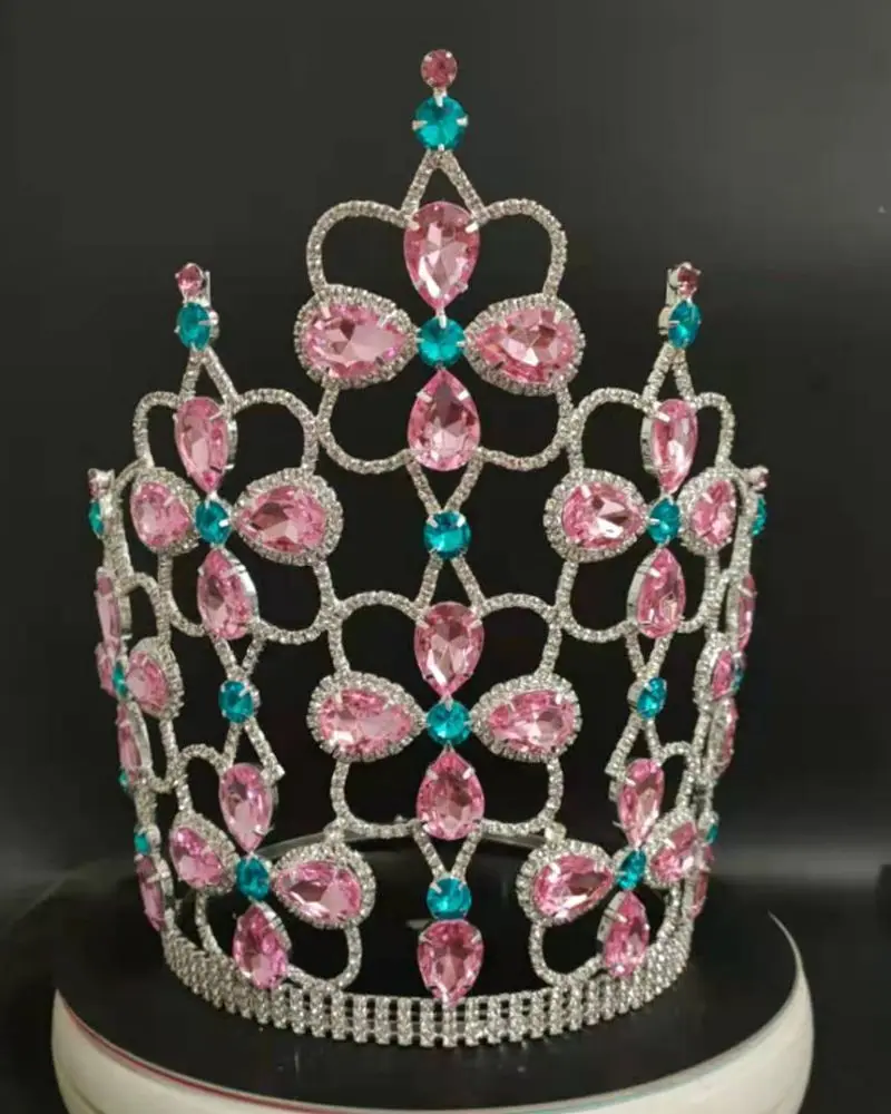Hair Accessory For Women Large Tall Pageant Crowns High Quality Flower ...