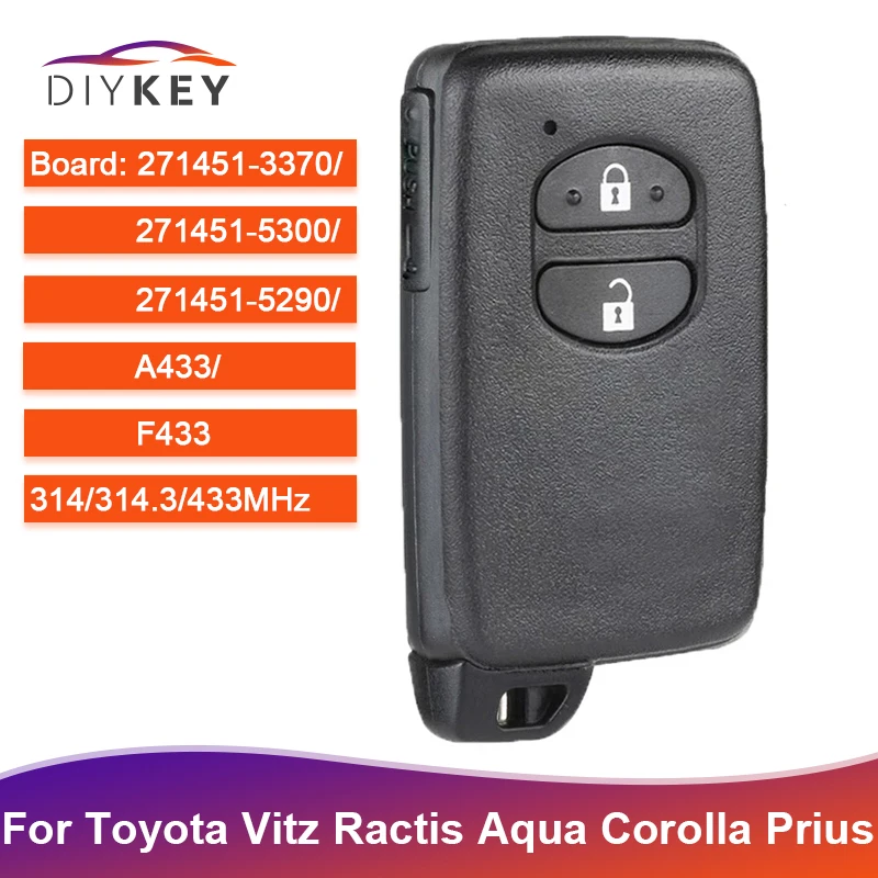 Diykey F433 A433 271451-3370 / 5300 / 5290 Smart Card For Toyota Iq ...