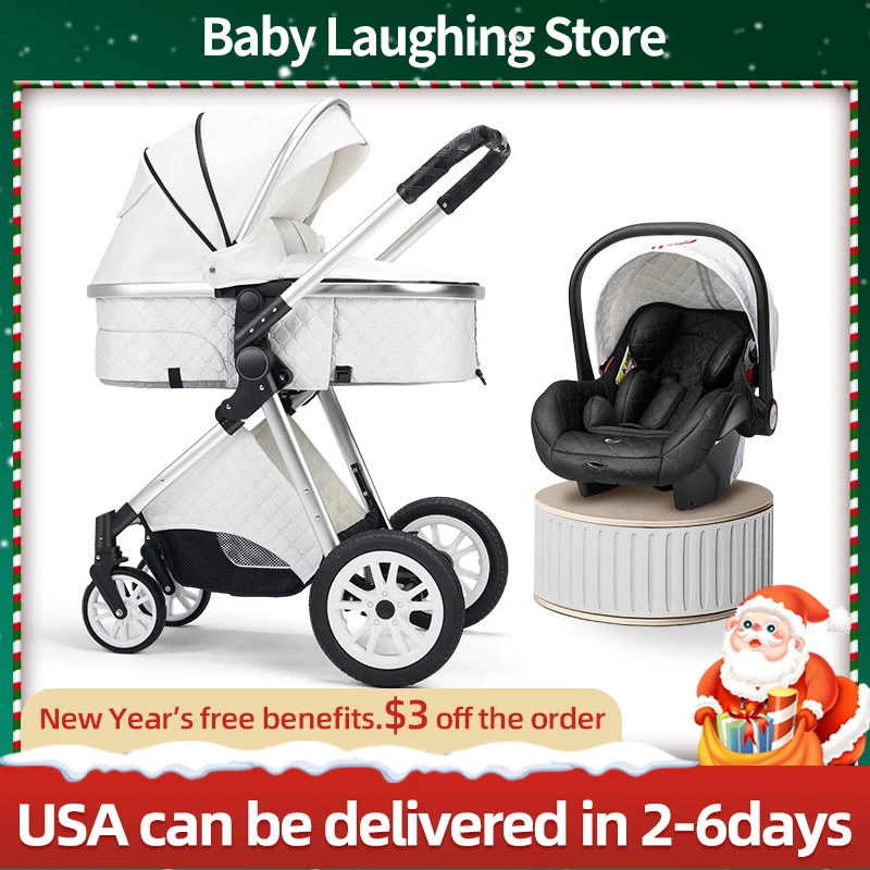 Multi functional 3 in 1 Baby Stroller High landscape Can Sit Reclining ...