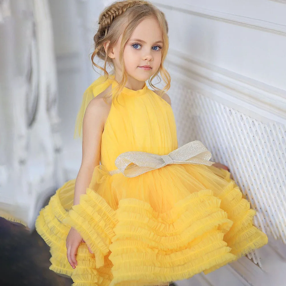 Cute Baby Girl In Yellow Dress