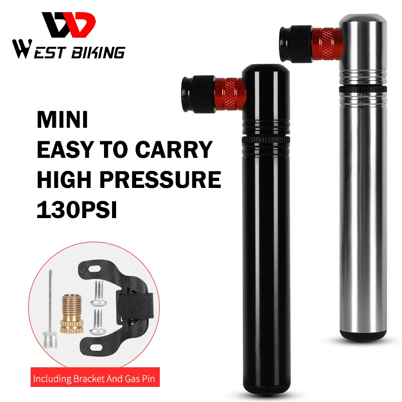 서쪽 자전거 130psi 소형 자전거 펌프 사이클링 손 공기 펌프 공 타이어 팽창기 Schrader Presta Dunlop 벨브 Mtb 도로 자전거 펌프자전거 펌프
