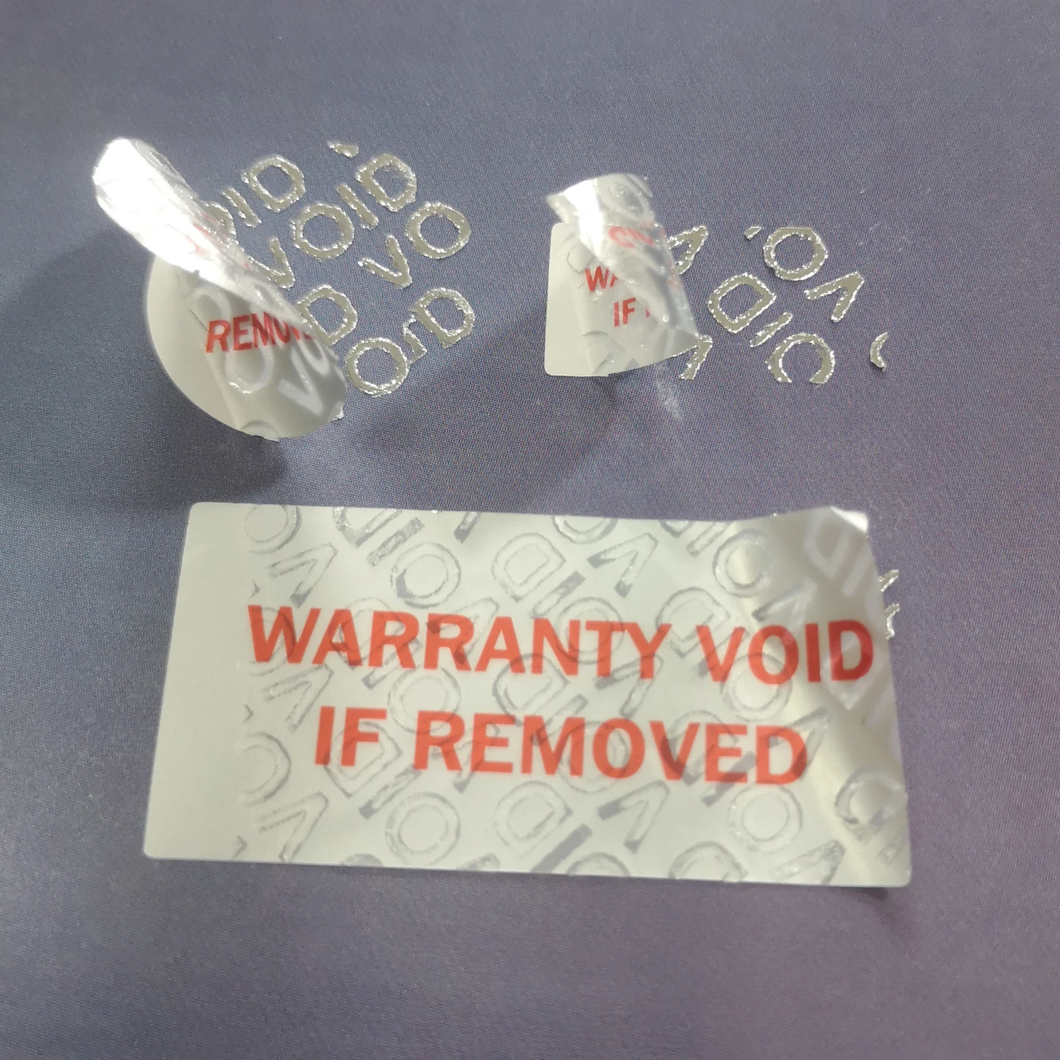 "VOID" left silver WARRANTY VOID IF REMOVED tamper evident stickers 3 ...