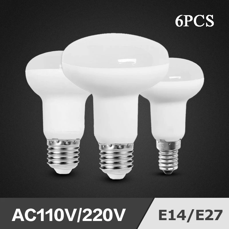6x Led Bulb R39 R50 R63 R80 3w 7w 9w 12w E14 E27 Base Dimmable Led Bulb ...