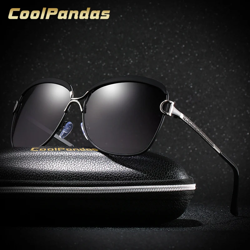 Coolpandas design da marca moda grandes dimensões óculos de sol feminino gradiente lente ...