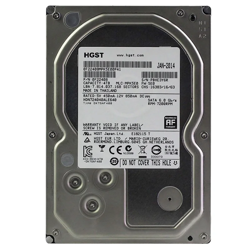Original HGST 4TB Hard Drive HDD 7200rpm 64MB Cache SATA III 3.5 ...