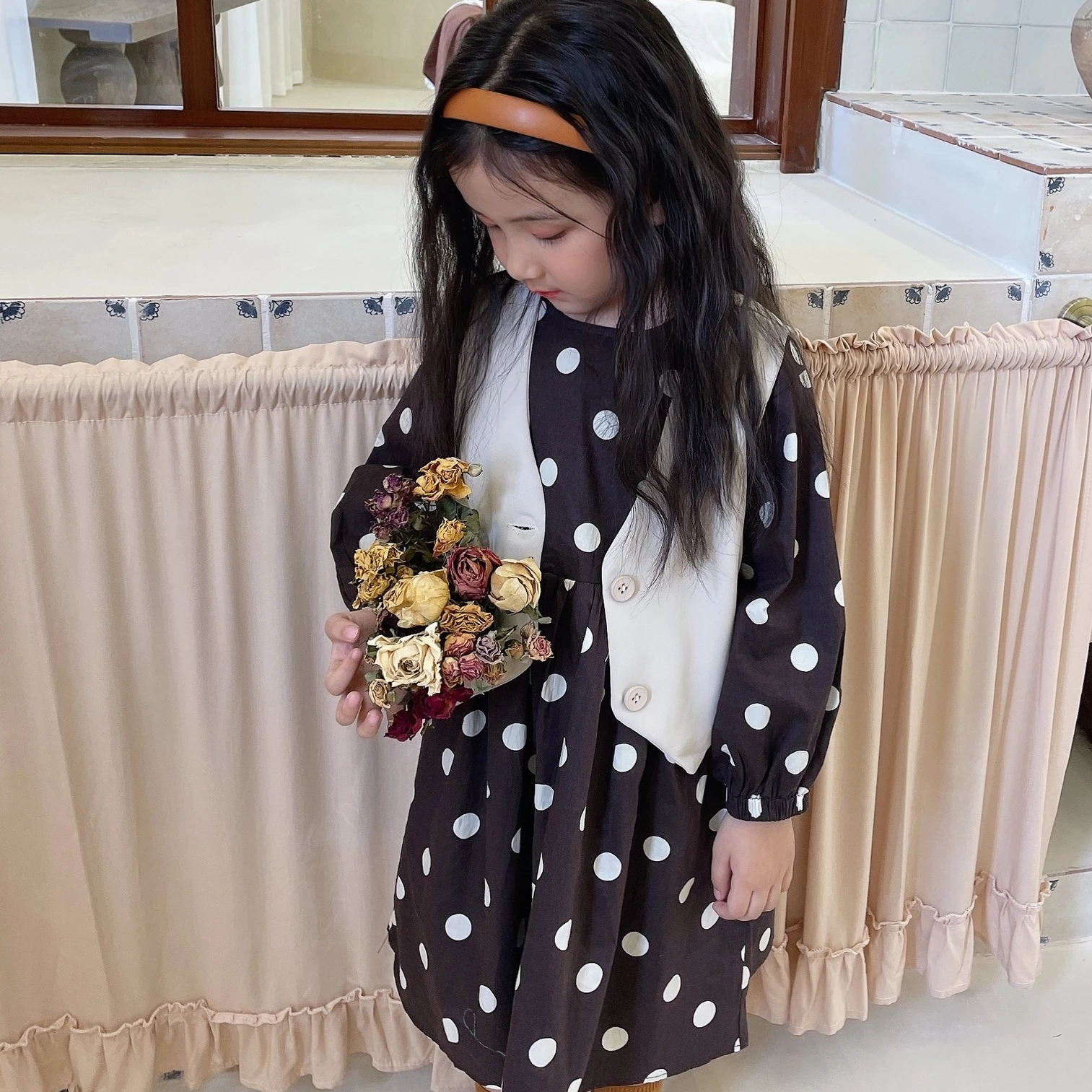 Conjunto de ropa para niña pequeña, vestido estampado de lunares con ...