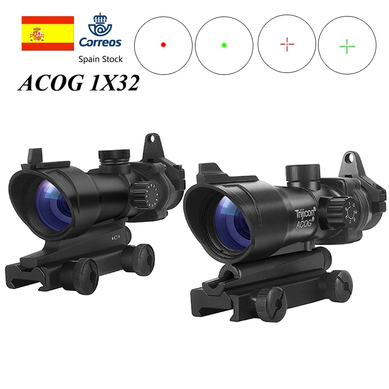 ACOG 1X32 Red Dot Sight ปืนไรเฟิลขอบเขต ACOG สีแดงขอบเขตขอบเขตการล่า ...