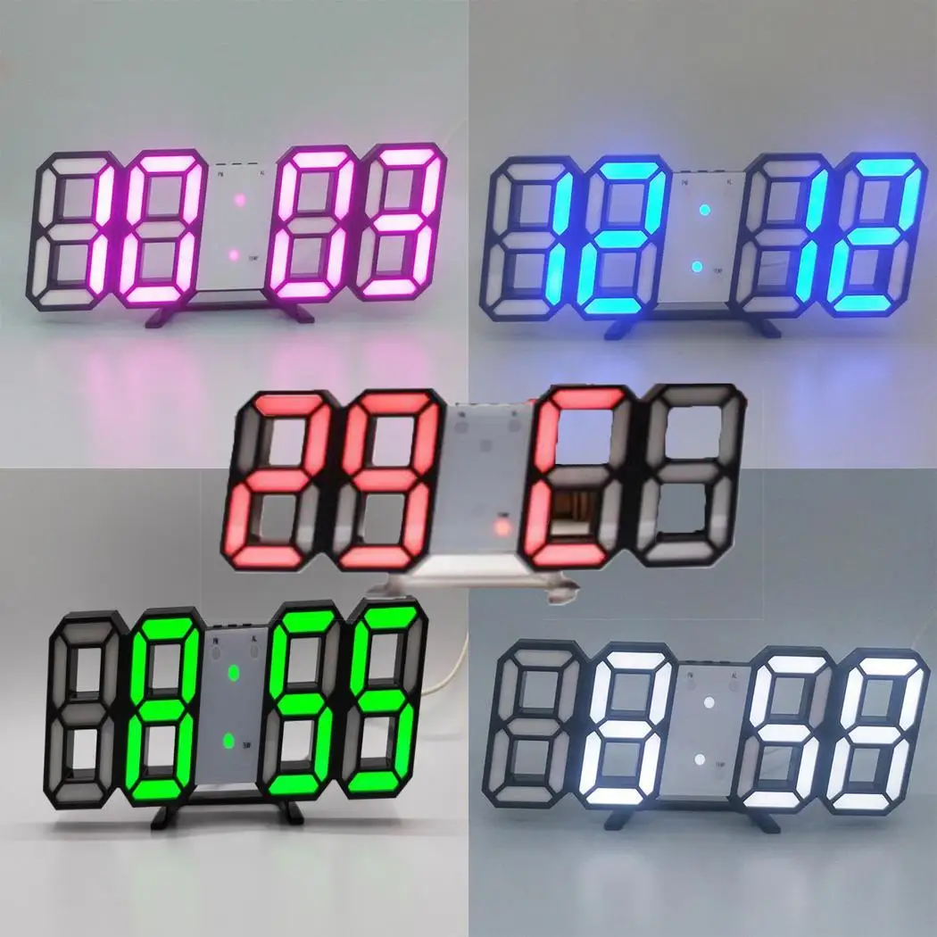 LED Digital Clock Alarm Clock Table Wall Hanging Clock Hangling Wall ...