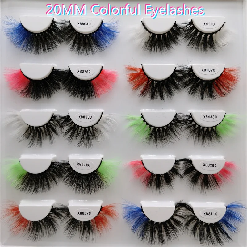3D-Color-False-Lashes-Ombre-Natural-Long-Colorful-Eyelashes-Dramatic ...
